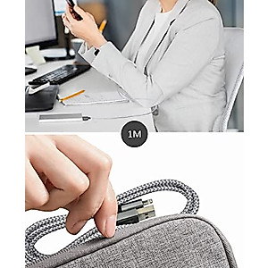 IDISON MFi Certified iPhone Charger, 4Packs(3/6/6/10FT) USB iPhone Charging Cable Nylon Braided Fast Charging Cord Compatible for iPhones/Pad(Gray +White)