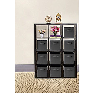 Prorighty [10-Pack, Black] Storage Cubes with Two Handles, Ideal for Shelves Baskets Bins Containers Home Decorative Closet Organizer Household Fabric Cloth Collapsible Box Toys Storages Drawer