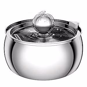 Tomxcute Cat Water Fountain, 4.0L/135oz Automatic Stainless Steel Pet Water Dispenser Metal Dog Drinking Pet Fountains, Ultra-Quiet Pump and 3 Replacement Filters & for Cats, Dogs, Multiple Pets…