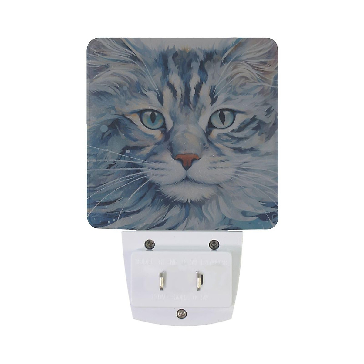 ZENWAWA Painting White Cat Night Light Plug into Wall Decorative Auto Dusk to Dawn Sensor LED Night Lamp 2 Pack 3×4.5×1.4 in
