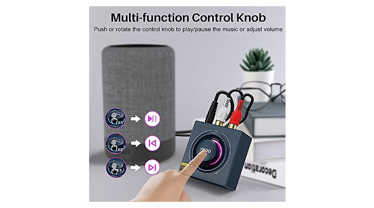 YMOO B06T3+ Bluetooth 5.2 Receiver for HiFi Audio & Low Latency Wireless