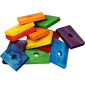 Bonka Bird Toys 2084 Pk12 Wood Squares Bird Toys