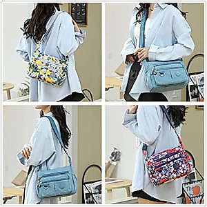 Crossbody Bag for Women Waterproof Multi-Pocket Messenger Bag Large Capacity Lightweight Shoulder Bag Casual Handbag for Daily Use Work Travel (Black)