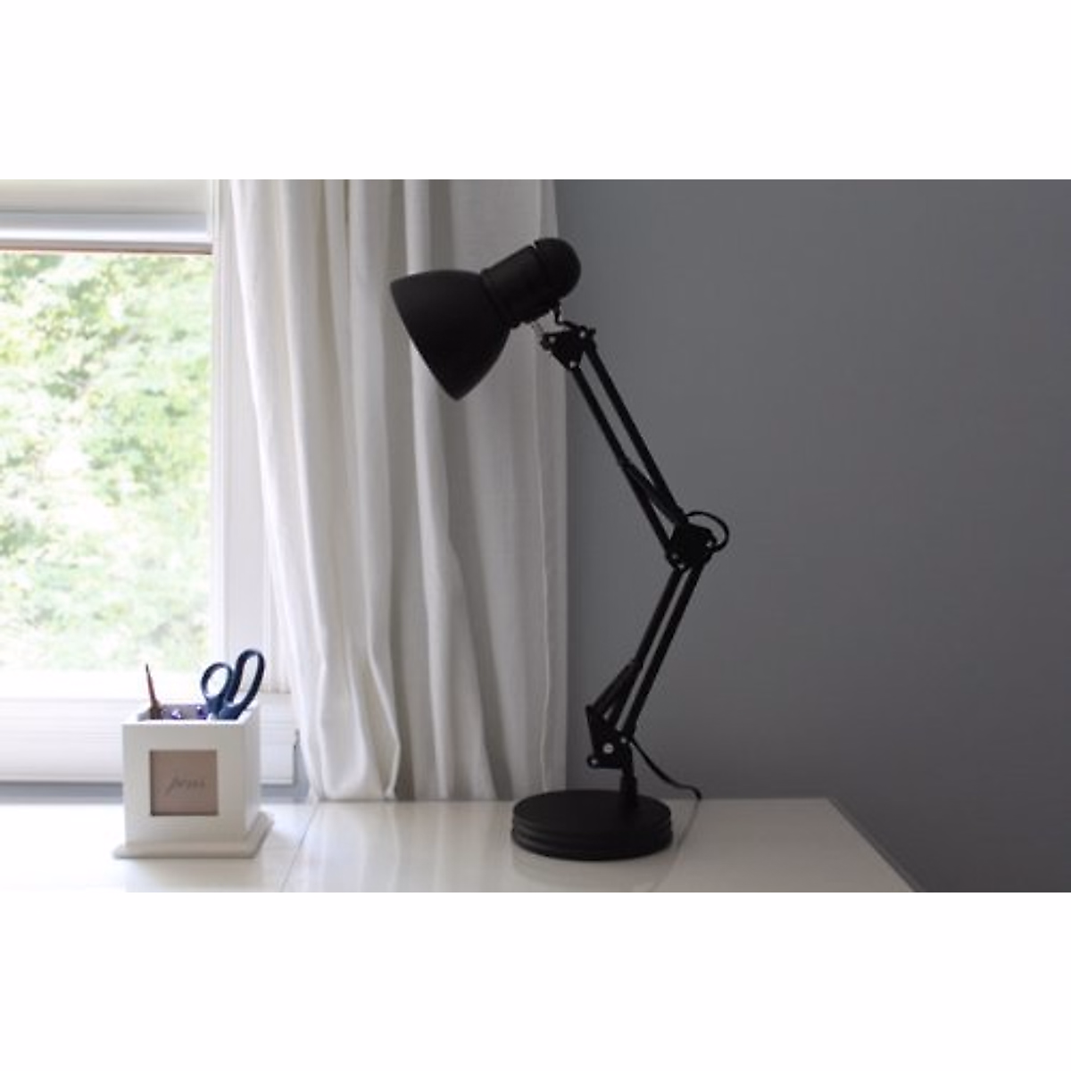 Boston Harbor TL-WK-134E-BK-3L Swing Arm Adjustable Desk Lamp, 60 W, A19, Black