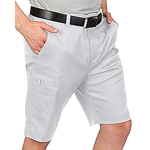 Cargo Golf Shorts for Men - Dry Fit, Large Pockets, Lightweight, Moisture Wicking, 4-Way Stretch Silver