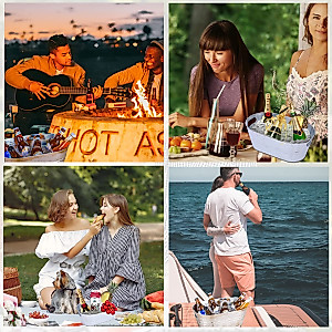 4 Pack Galvanized Tub 4 Gallon Ice Bucket Large Metal Drink Buckets for Parties Beer Beverage Tub with Carry Handles for Champagne Cocktails Wine Cooling for Mimosa Bar Supplies