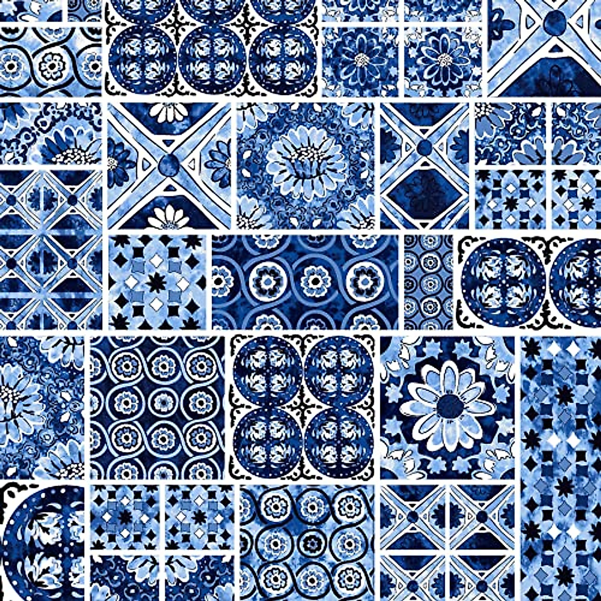 Vera Bradley Women's Cotton Large Travel Duffel Bag, Island Tile Blue - Recycled Cotton, One Size