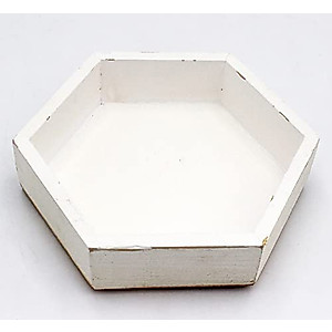 Tstarer Rustic Bee Wood Hexagon Box Sign for Wall & Tabletop - Bee-Happy -6.4 x 5.5 in(BEE HAPPY)