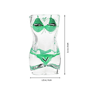 BESTOYARD Beer Glass Lady Whiskey Glasses Wine Shot Creative Body Shape Glass Cup for Home Party Bar Random Color