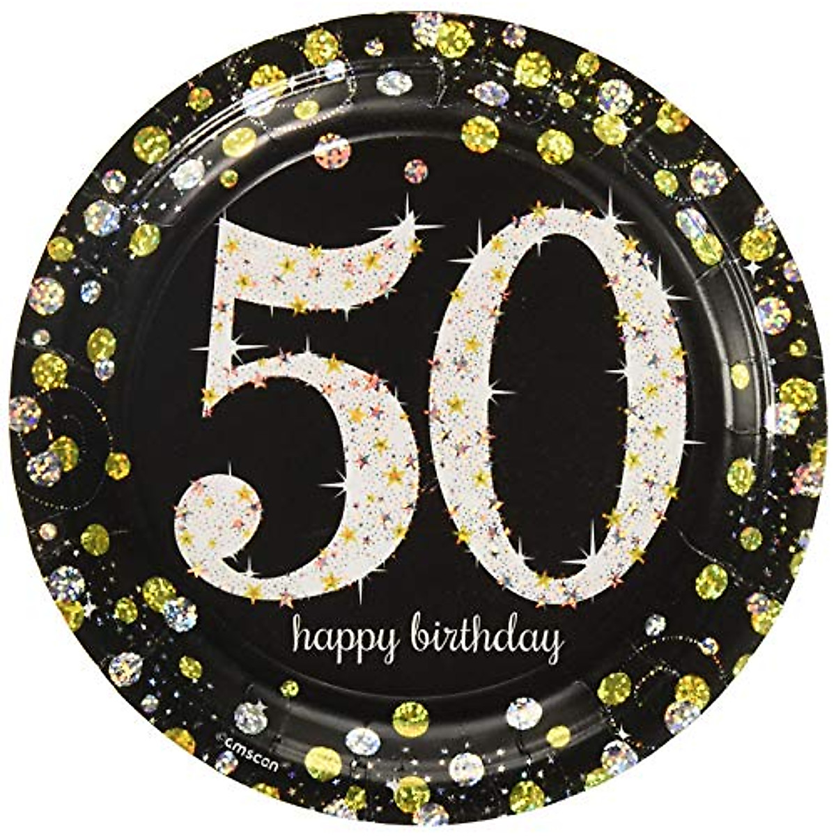 Amscan 50th Sparkling Celebration Dessert Plates 8 Count