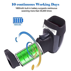 Wireless Handheld Barcode Scanner BEVA 2-in-1 Wired Bar Code Reader 2.4GHz Wireless & USB 2.0 Wired Handheld Bar Code Scanner 1D Laser Barcode Reader for POS PC Laptop and Computer