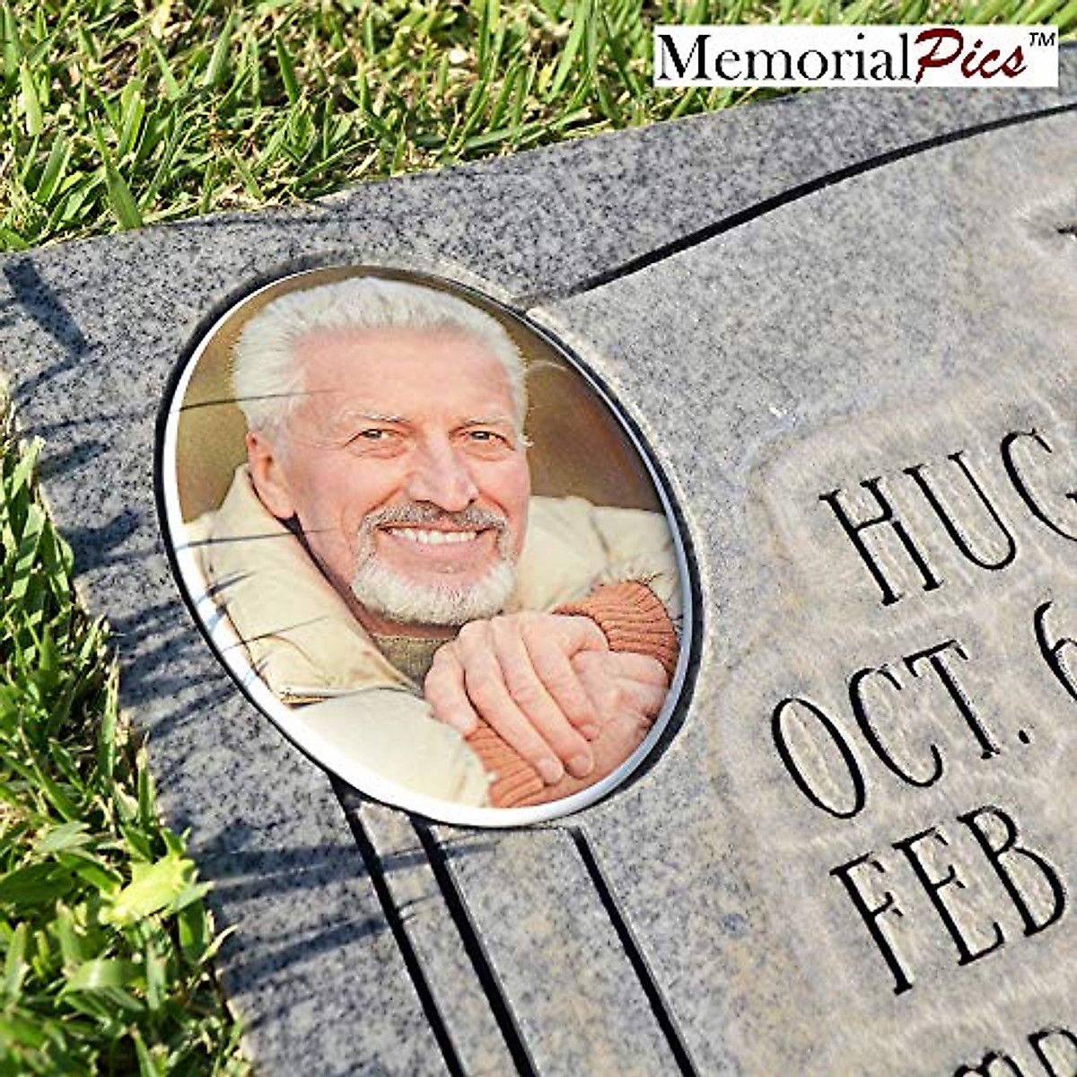Custom Ceramic Picture for Headstone | Personalized Porcelain Photo Memorial Plaque for Tombstones | Waterproof Grave Decoration | Oval (3.2"x4")
