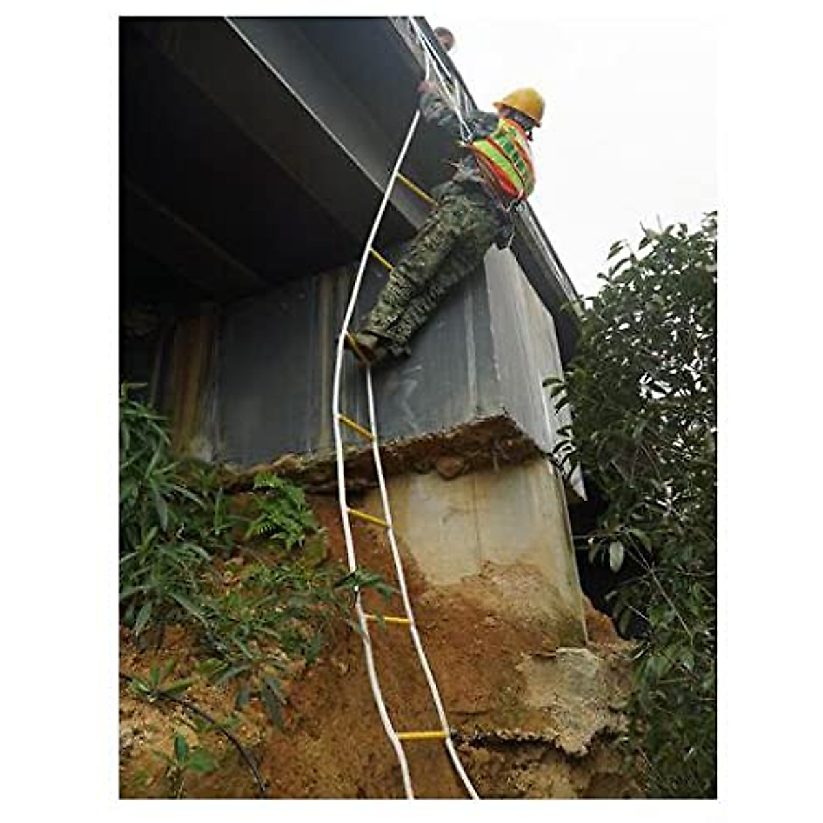 FGQCBBYC Safety Rope Ladder,Fire Escape Ladder, Emergency Fire Escape Ladder, Escape Ladder Lifeline Ladder Outdoor Nylon Soft Ladder for Home Climbing Engineeaerial Work/6M/20Ft