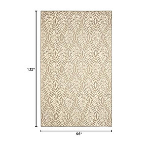 SAFAVIEH Palm Beach Collection Area Rug - 8' x 11', Sand & Natural, Handmade Jute, Ideal for High Traffic Areas in Living Room, Bedroom (PAB515A)