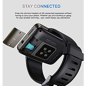 ISPEKTRUM iS101 Android Smart Watch 2.4” Screen Dual Camera 3GB+32GB 2080 mAh Battery Waterproof LTE Calls & Text GPS WiFi Google Play Store Sports Mode Fitness Tracker Heart Rate Monitor, Pedometer