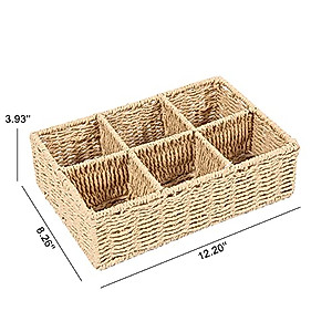 YRJJ, Toilet Paper Basket for Tank Topper,Woven Storage Box Cube Basket Bin Container, Shelf Cabinet(1pc) (12.20InInL x 8.26InInW x 3.93InInH03M)
