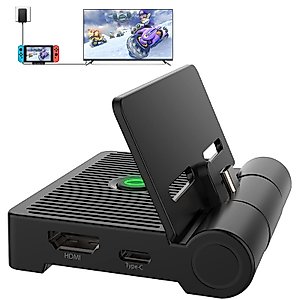 Beedove Docking Station for Nintendo Switch, Portable HDMI TV Adapter Charging Dock Stand Replacement for Official Nintendo Switch with USB 3.0, Type-C, HDMI Port Foldable Switch Dock Station