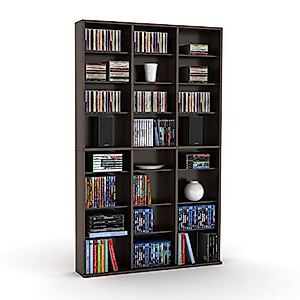 Atlantic Oskar 756 Media Storage Cabinet – Protects & Organizes Prized Music, Movie, Video Games or Memorabilia Collections, PN 38435713 in Espresso