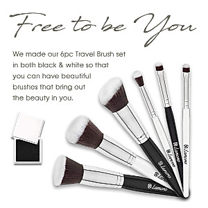 Foundation Blush Powder Brush Set - Eyeshadow Kabuki Brushes, 6 Piece Essential Makeup Brush Kit - Top Choice Premium Quality Synthetic Bristles