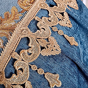 YQ WHJB Seat Cushion European Style Dining Chair Anti-Slip Fabric Cushions Mat Household Buttocks Pad Bandage Washable Seat Cushion with Ties Chair Pad(48 * 50cm, A)