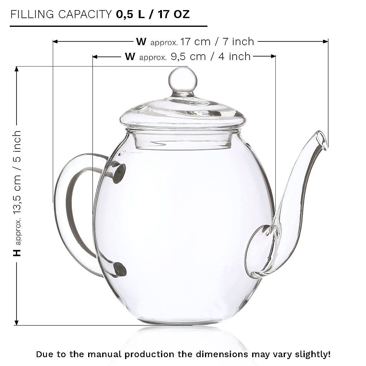 Creano Flowering Tea Abloom Tea – Flower Tea Ball Gift set with 17oz Glass Tea Pot | Black tea