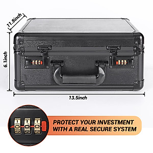 Graded Card Storage Box with Coded Lock, 120 BGS SGC PSA Graded Card Storage Box Sports Card Slab Case Waterproof Display Trading Card Case,Easy to Carry(3 Slots No Card)