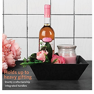 [5 Pk] 8x10” Small Basket for Gifts Empty, Basket Bags, Gold Pull Bows, Crinkle Cut Paper Shred Filler| Gift Basket Kit| Wine Basket Gift Set| Christmas, Easter| Gift to Impress-Upper Midland Products