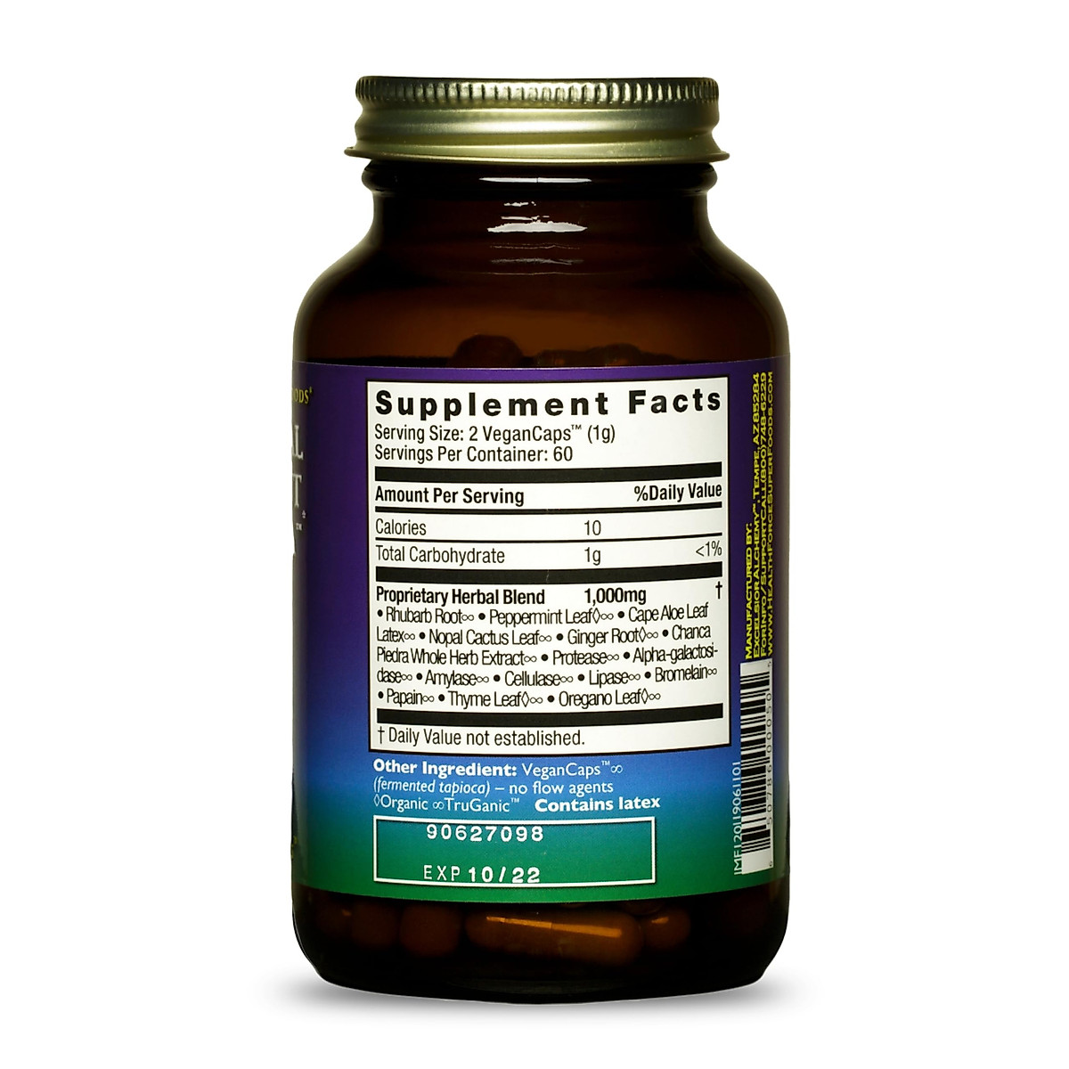 HEALTHFORCE SUPERFOODS Intestinal Movement Formula - Natural Laxative Supports Bowel Regularity - All-Natural Digestion Supplement to Support Constipation - Gluten-Free & Vegan - 120 Capsules