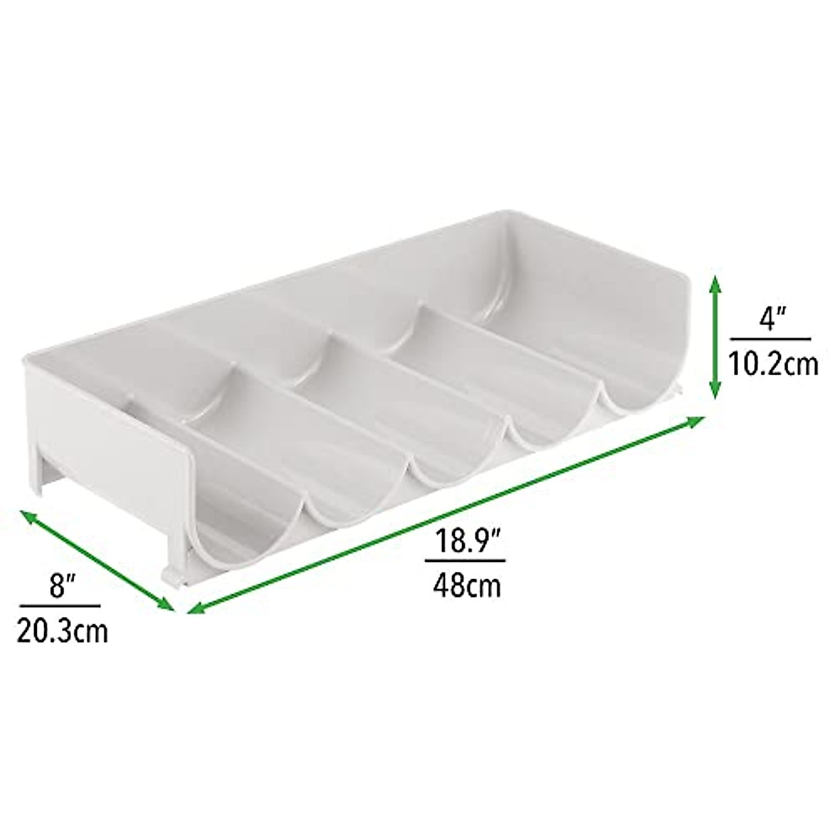 mDesign Plastic Free-Standing Water Bottle and Wine Rack Storage Organizer for Kitchen Countertops, Table Top, Pantry, Fridge - Stackable - Holds 20 Bottles, 4 Pack - Light Gray