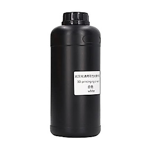3D Printer Resin, Stretch Resistant 1000ml Fast Speed Curing Rigid Resin Low Shrinkage with Less Odor for Industrial Parts(White)