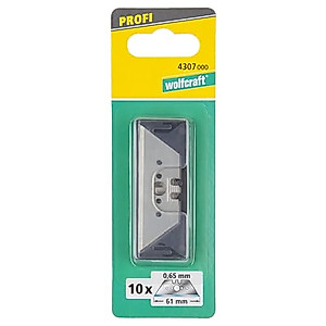 wolfcraft 10 Professional Trapezium Blades 0.65 x 61 mm I 4307000 I Accessories for trapezium blade knives