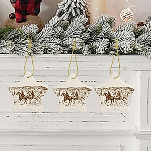 Deserto selvaggio west con Cowboy Christmas Ornaments 2024 Christmas Tree Ornaments Ceramics Christmas Door Decorations Christmas Decoration Star Shape Xmas Personalized Gifts Navidad Decoracion