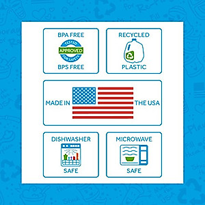 Re Play Made in USA 4pk -12 oz. Bowls - Made from Eco Friendly Heavyweight Recycled Milk Jugs - BPA Free - White