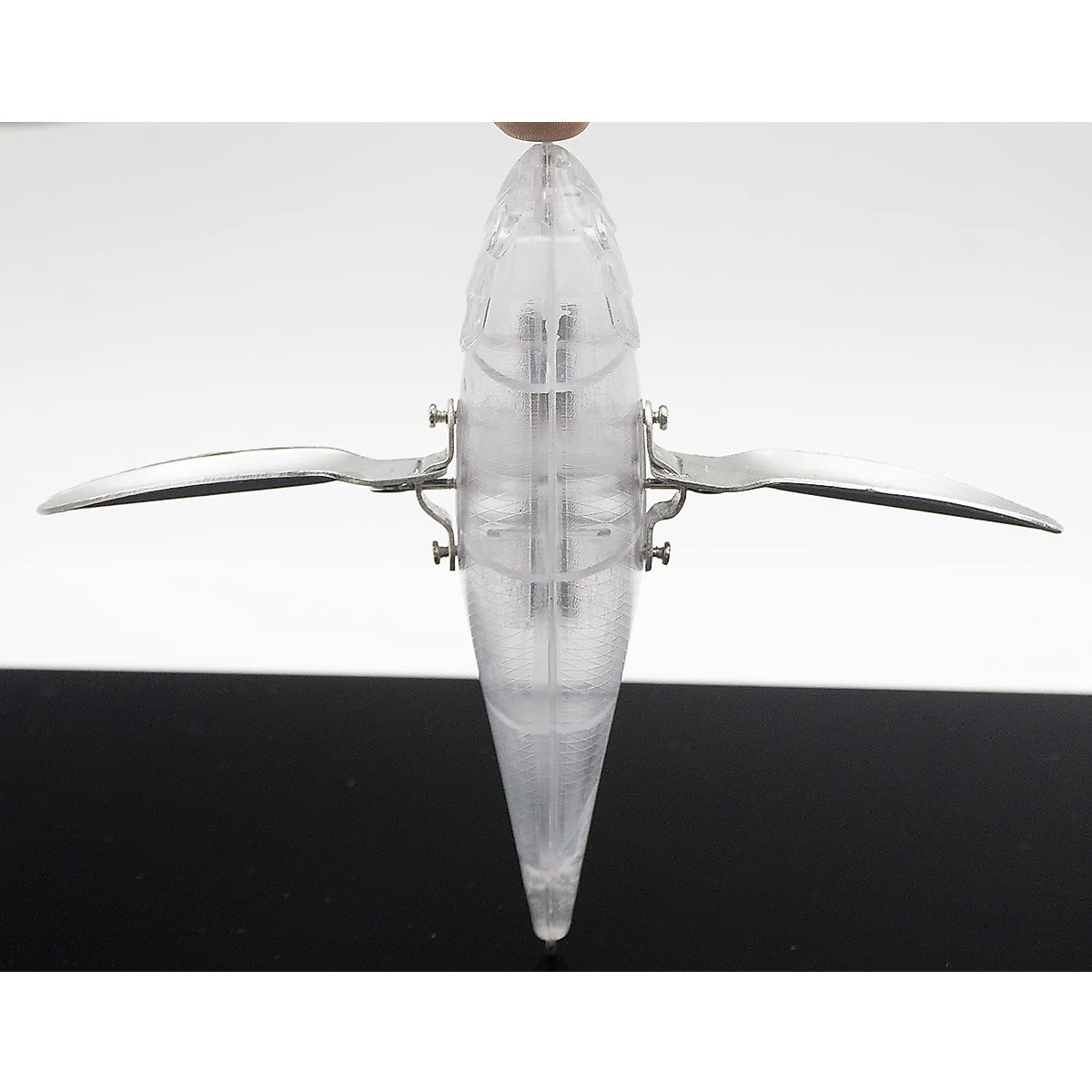 3Pcs Fishing Unpainted Minnowbait Fishing Blank Lure Body with Wing Popperbait Lipless Total 131mm 29.8g Simulation Flying Fish 8418 with Free Eye