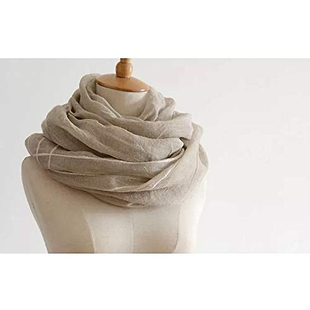 Jeelow Lightweight Cotton Scarf Scarfs For Women Shawls And Wraps Scarves For Men (Linen Stripe)
