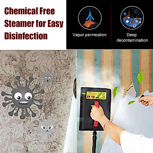 Moccha Wallpaper Stripper, Chemical-Free Cleaner w/Long Run Time, Included 2 Handles Portable Wallpaper Steamer Tool, Safety Power-Off Protection, Lightweight Design Remover, Easy to Use in Housework