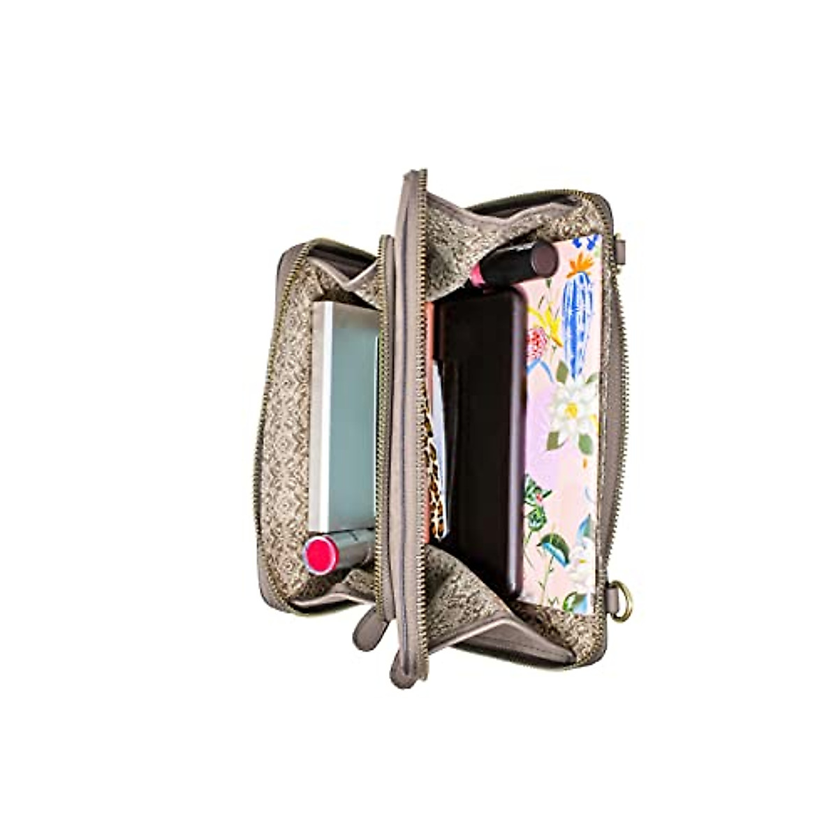 Joy Susan Women’s Brushed Mini Convertible Zip Around Wristlet