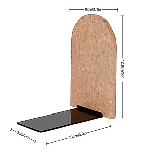 Autumn Feathers Music Clef Book Ends Decorative Wood Bookends for Shelves Kids Room Desk Home Office Book Stoppers for Magazines,Books, DVDs, 1 Pair/2 Pieces(5x3.1 in)