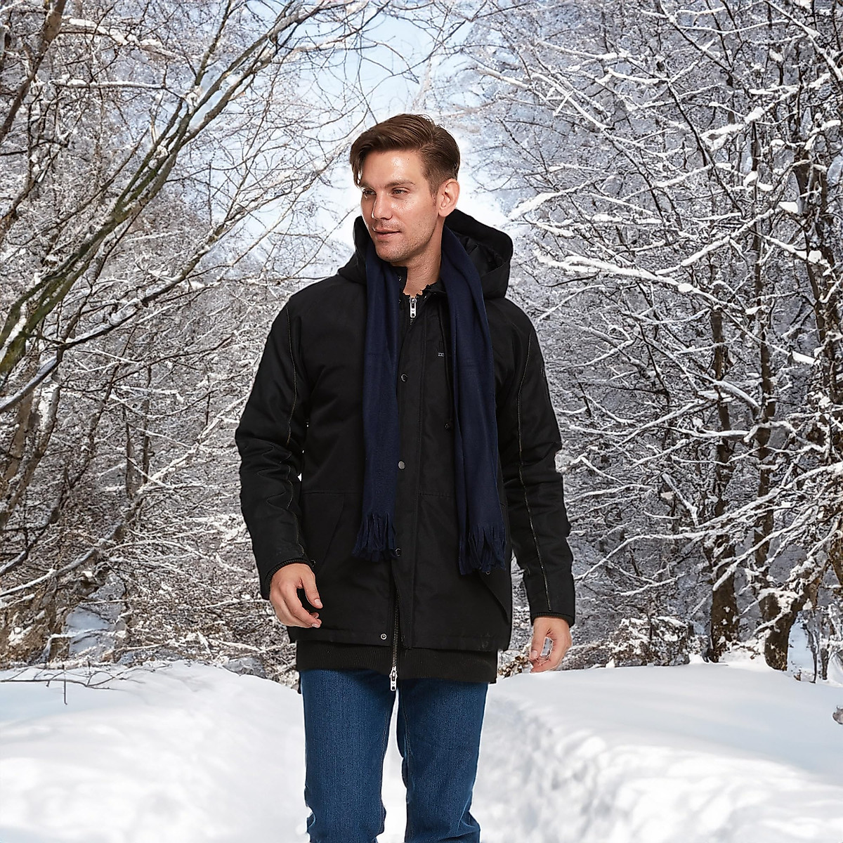 Yacht & Smith Warm Fleece Knit Winter Neck Scarfs and Bulk, Unisex Black, Plaid Stripe Design (12 PACK FLEECE PLAID)