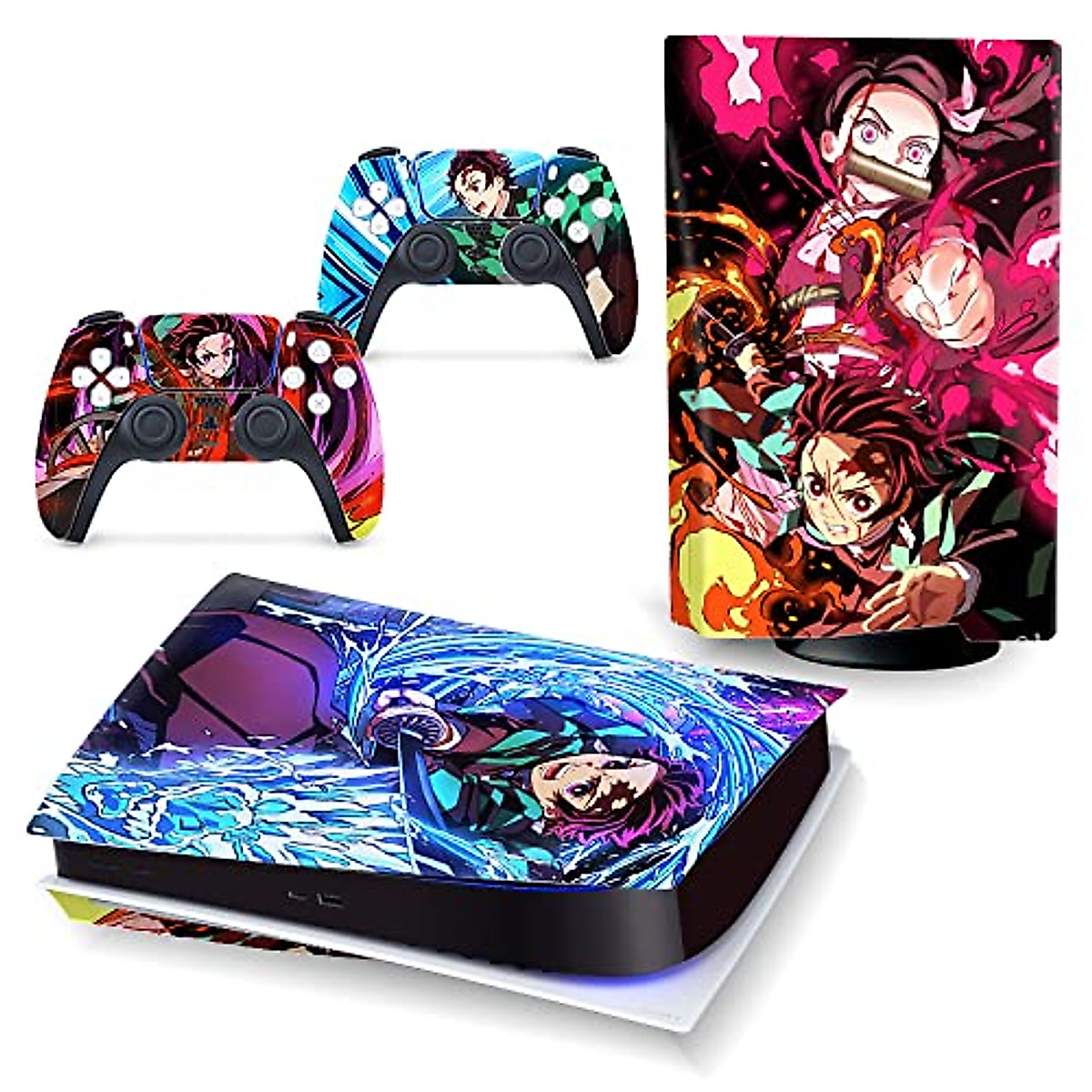 Stickers for PS5 Digital Version Anime Console and Controller Cover Vinyl Skins Wraps for Playstation 5