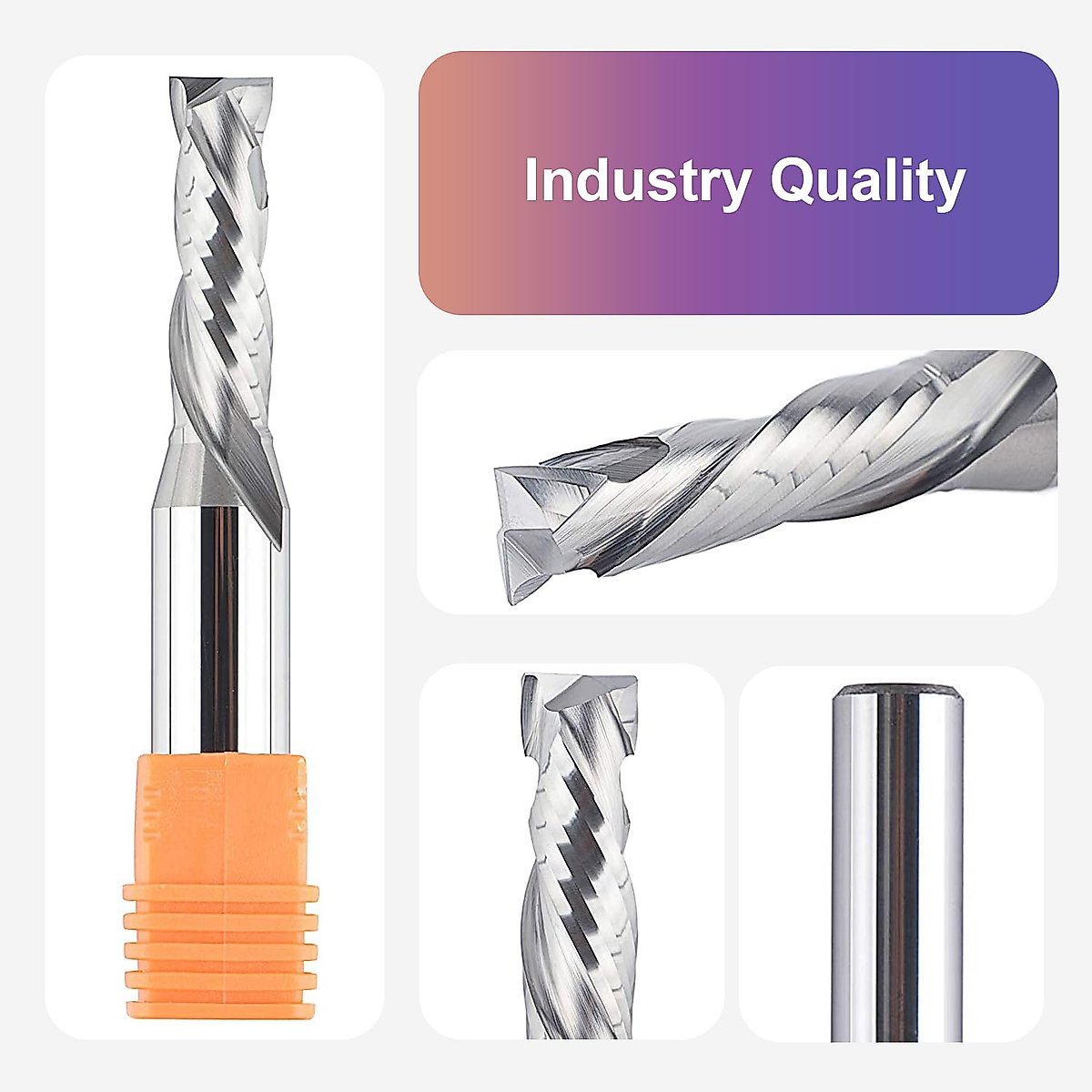 SpeTool Compression Spiral Router Bits UP&Down Cut End Mill 3/8 inch Cutting Diameter with 1/2 inch Shank for CNC Router Woodwork Carving Engraver
