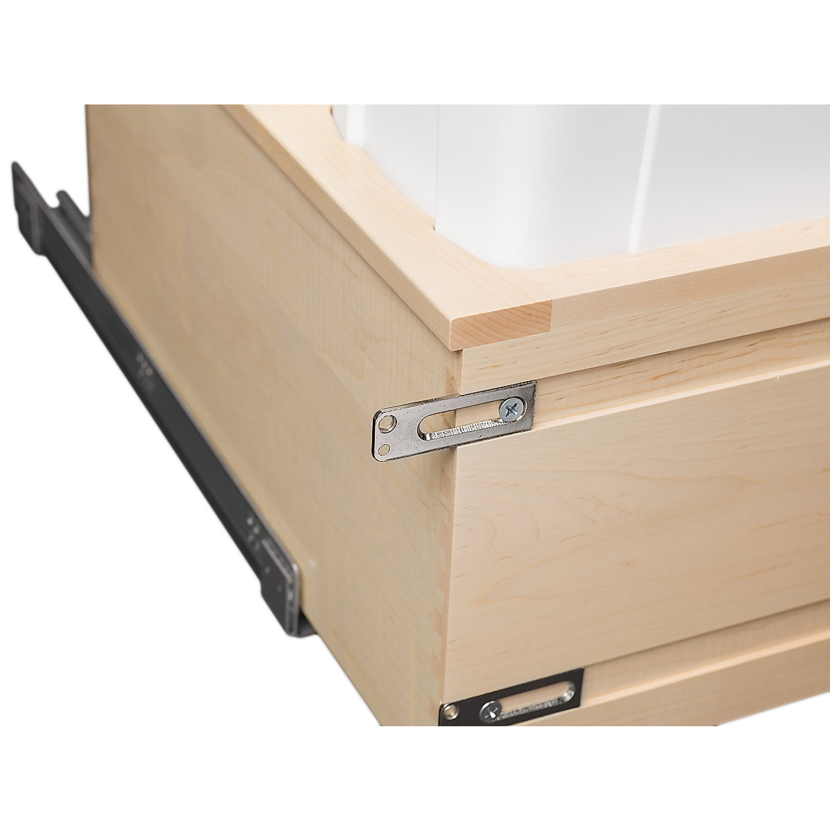 Century Components CASBM11PF Kitchen Pull Out Waste Bin Container - 34 Qt White Single - Blum Soft-Close 170 lb. MOVENTO 769 Slides, 11-7/8"