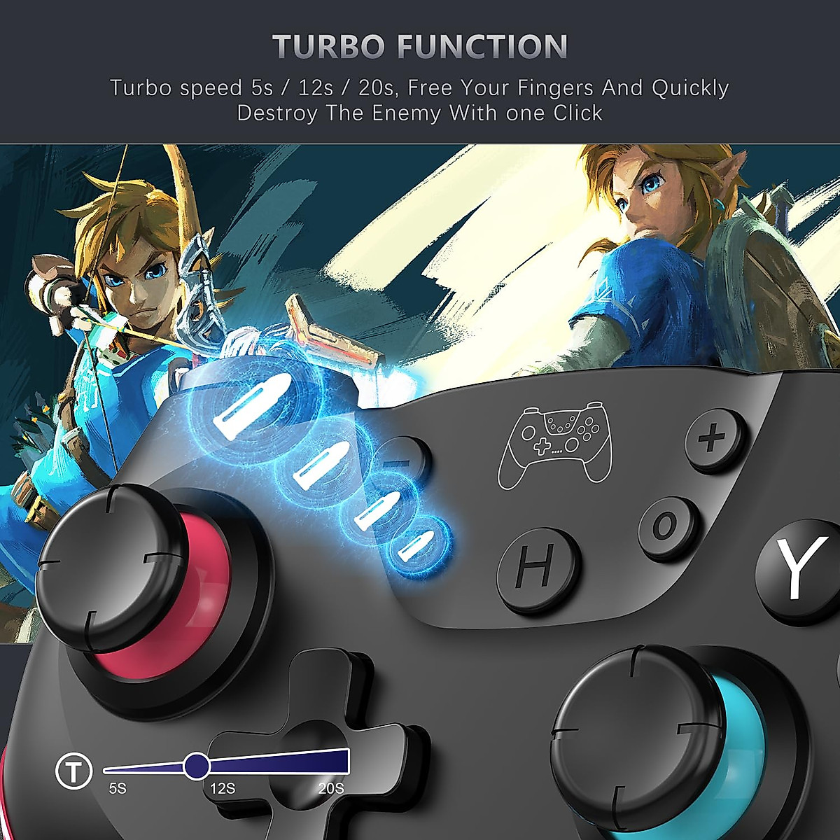 ASTARRY Switch Controller Wireless Switch Pro Controller Compatible with Switch/Switch Lite/Switch OLED Programmable Remote Gamepad Joystick with Wake-up and Turbo（Upgraded Version）