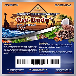 Organic, Anti-Bacterial, Anti-Fungal OSE-DUDU AFRICAN BLACK SOAP 2 LB (32 oz) BLOCK. Authentic, Handmade, Unscented Raw (GHANA)