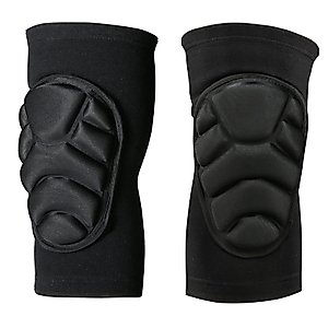 Wanlvhu Protective Knee Pads Thick Sponge Volleyball Knee Pads Collision Avoidance Knee Sleeve Anti-Slip Breathable Sports Knee Brace for Football Basketball Running Dance (Black, Large)