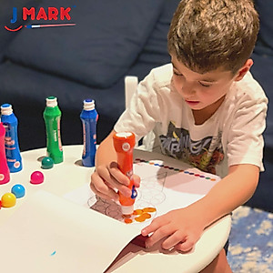 J MARK Jumbo Washable Dot Markers for Toddlers –Dabbers (3 Oz each) with Educational Activity Book – Dot Markers Washable -Easy Grip Bingo Daubers for kids, Arts Crafts Dot Markers for Kids