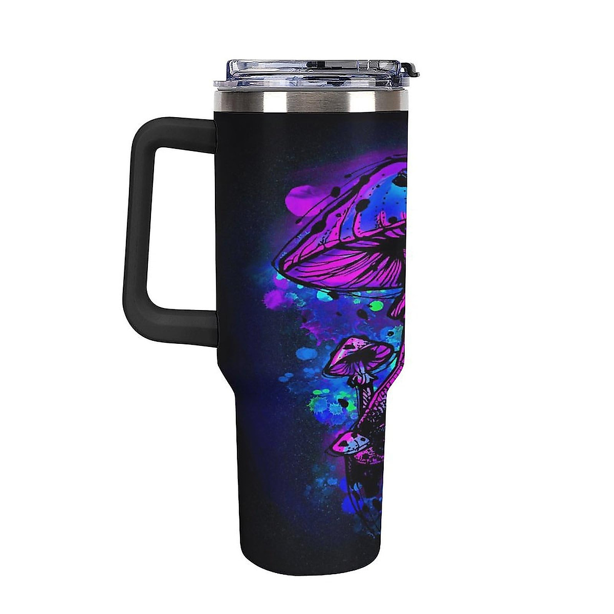 40oz Insulated Tumbler with Handle & Straw Stainless Steel Vacuum Sealed Water Bottle Leakproof Travel Mug for Car, Outdoor & Home BPA-Free Double Wall Cold Hot Beverage Thermos Sewant mushrooms