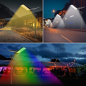 COORHEIX Solar Street Light,Solar Lamp Outdoor Security Led Flood Lights Pole Light Dusk to Dawn Remote Control with Motion Sensor 43000 Lumens for Parking Lot,Stadium,Pathway,Yard,Roadway