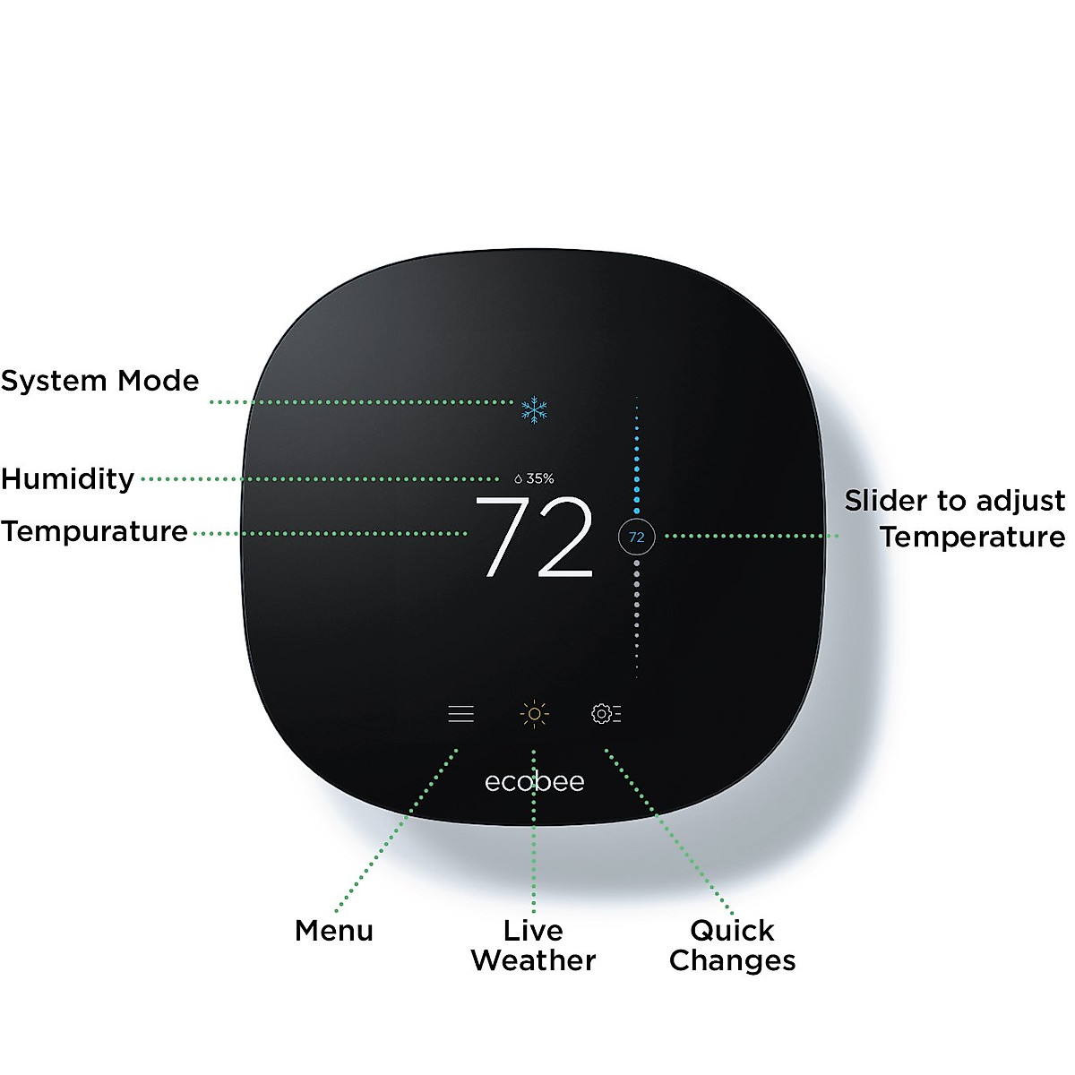 ecobee EB-STATe3L-01 3 Lite Thermostat, Wi-Fi, Works with Amazon Alexa