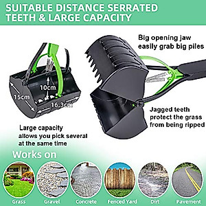 Dog Pooper Scooper, 31.5 Inches Long Handle Pet Jaw Poop Scooper for Large Medium Small Dogs with Bags, Portable Heavy Duty Dog Poop Scoop with Non-Breakable Spring for Grass and Gravel Waste Pick Up